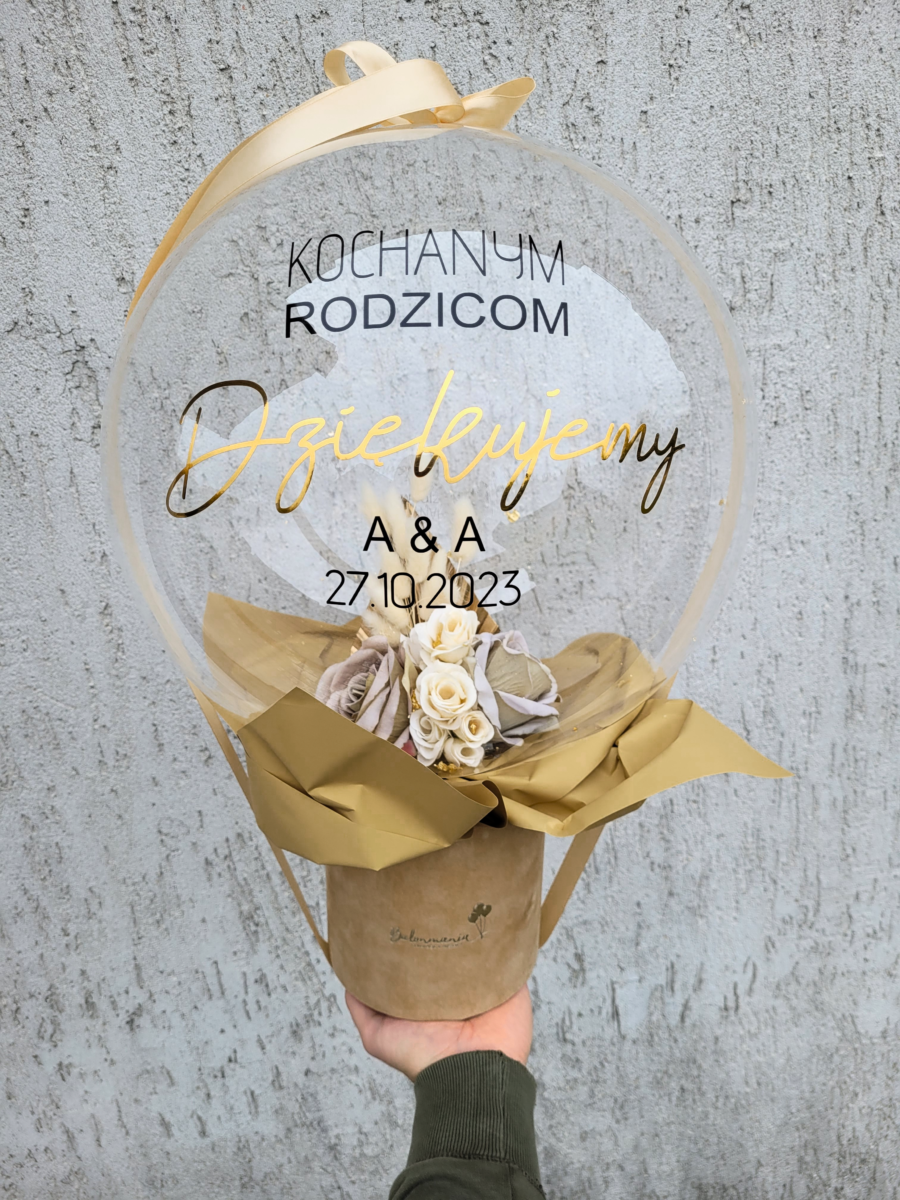 1 Personalizowany balon z kwiatami w środku - Podziękowania dla ...