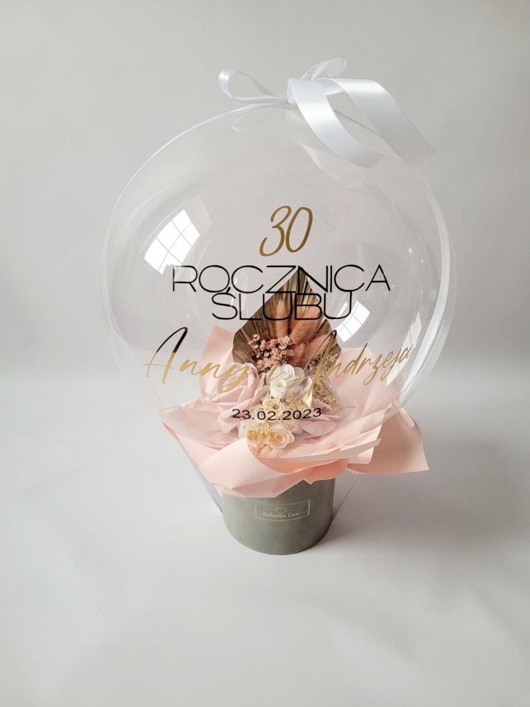FlowerBubble Personalizowany balon z kwiatami w środku - prezent z ...